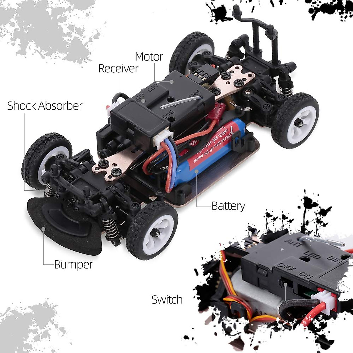 GoolRC WLtoys K989 RC Car, 1/28 Scale 2.4G Remote Control Car, 4WD 30KM/H High Speed RC Race Car Drift Car for Kids