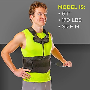 TLSO Thoracic Full Back Brace - Treat Kyphosis, Osteoporosis, Compression Fractures, Upper Spine Injuries, and Pre or Post Surgery with This Hard Lumbar Support for Men and Women (Small)