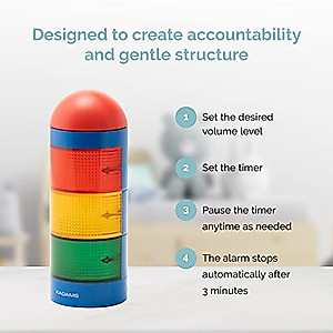 Kadams Visual Timer for Kids with Audio Alarm - Traffic Light Alarm for Kids, Teachers, Classroom, Home, Time Management Tool with Light Timer, 24hr Countdown, Pause Function, Auto Timer - Blue