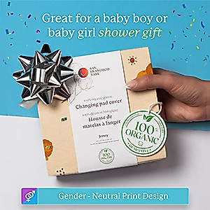 Premium Diaper Changing Pad Cover - Pack of 1 for Standard Baby Changing Table, 100% Organic Cotton, Universal Fit with Safety Slots - Changing Table Cover, Soft, Breathable & Stretchy