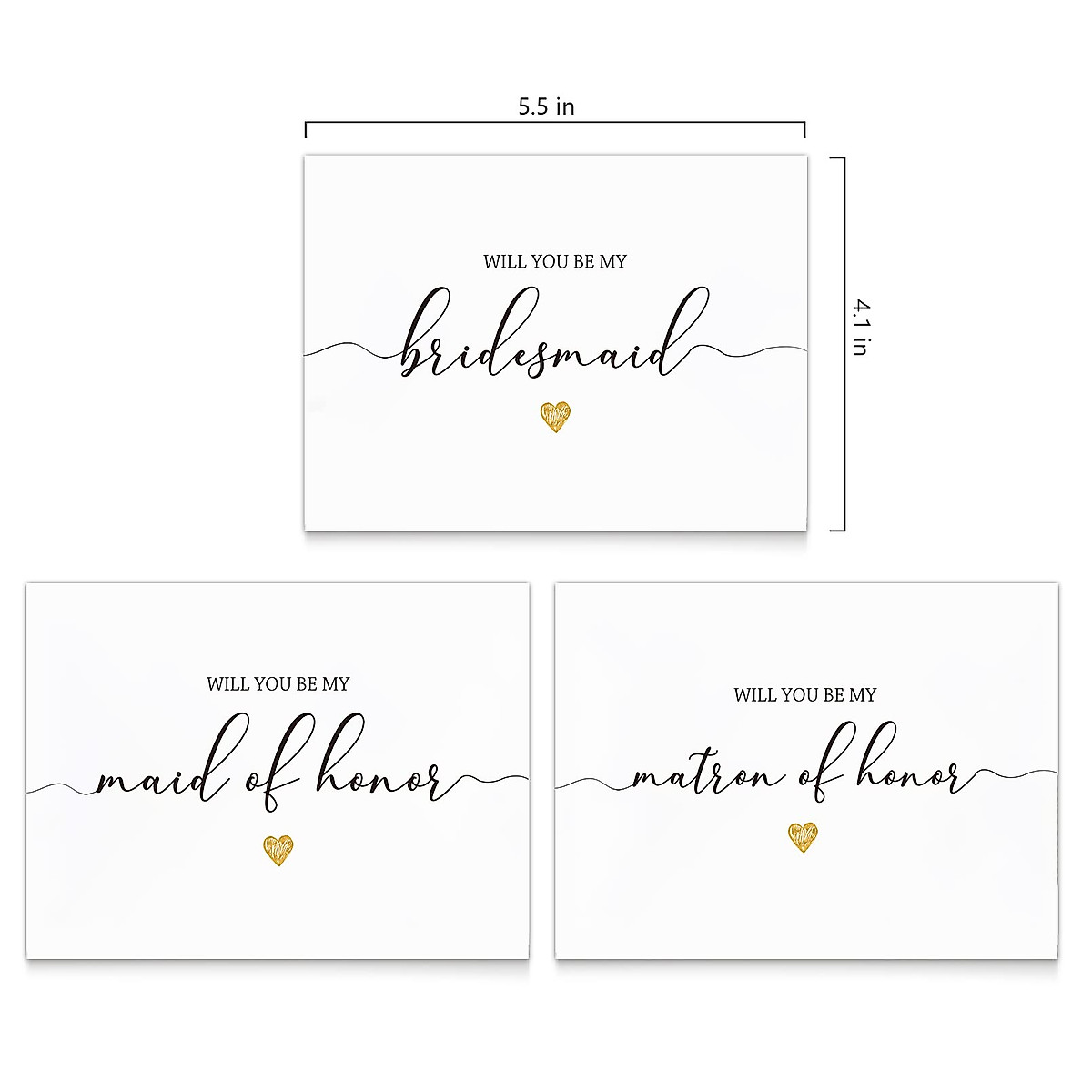 Spercy 11 Bridesmaid Proposal Cards with Envelope, 8 Will You Be My Bridesmaid, 2 Will You Be My Maid of Honor, 1 Will You Be My Matron of Honor