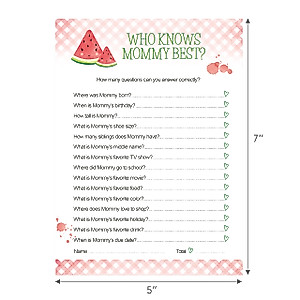 Watermelon Baby Shower Game Who Knows Mommy Best (24-Count)