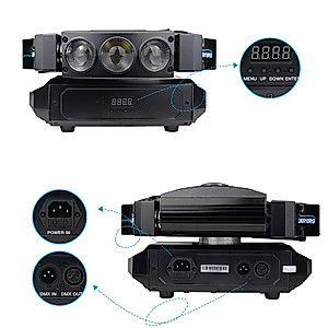 BETOPPER Moving Head Stage Lights,9x10W RGBW 4-in-1 LED Party DJ Lighting,19/51-CH 3 Header DJ Light Sound Activated/DMX 512 Disco Light for Bar,Disco,Dance Halls,Clubs,Mobile DJ,Gigs etc.