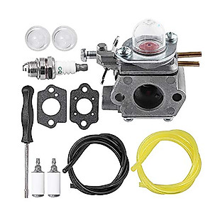 WT973 Carburetor for Bolens BL110 BL160 BL425 Cub Cadet BC210 BC280 CC212 CS202 SS270 String Trimmer Brushcutter Carb Kit with Fuel Filter Fuel Lines Spark Plug