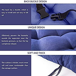 Sundaylike High Back Patio Chair Cushions Outdoor, Rocking Chair Cushions Set with Ties, Thickened Patio Chaise Lounger Swing Bench Cushion Loveseat Recliner Pads Mat Garden (Navy Blue)