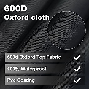 Garden Swing Cover,Patio Swing Cover for Triple Seater ,600D Oxford Waterproof UV Swing Seater Protector Cover with Zippers and Buckles，All Weather Protection,Black (Black,254*150*183cm)