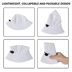 BASSDASH UPF50+ Fishing Bucket Hat for Men Women Lightweight Water Resistant Packable Outdoor Summer Sun Hats FH13 White