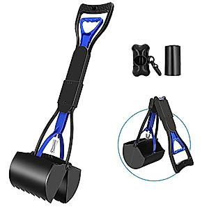 UPSKY Pet Pooper Scooper for Dogs, Foldable Dog Pooper Scooper with Long Handle, Pooper Scooper with bag, Durable Spring and Premium Materials, Pet Waste Pick Up for Grass, Dirt, Gravel