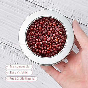 Milkary Metal Tin Cans, 20 Pack 6 Ounce Round Empty Containers, Metal Tins with Clear Lids for Kitchen Office Aromatherapy, Candles, Candy Storage