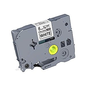 IDIK 1PK Black on White Extra Strength Laminated Label Tape Compatible for Brother P-Touch TZe-S211 Tze S211(6mm x 8m)
