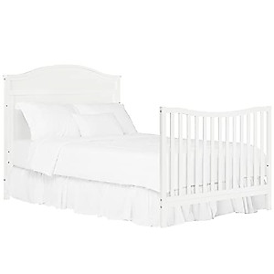 Dream On Me JPMA & Greenguard Gold Certified Grace 5 in 1 Convertible Crib Made with Sustainable New Zealand Pinewood in White, Non-Toxic Finish