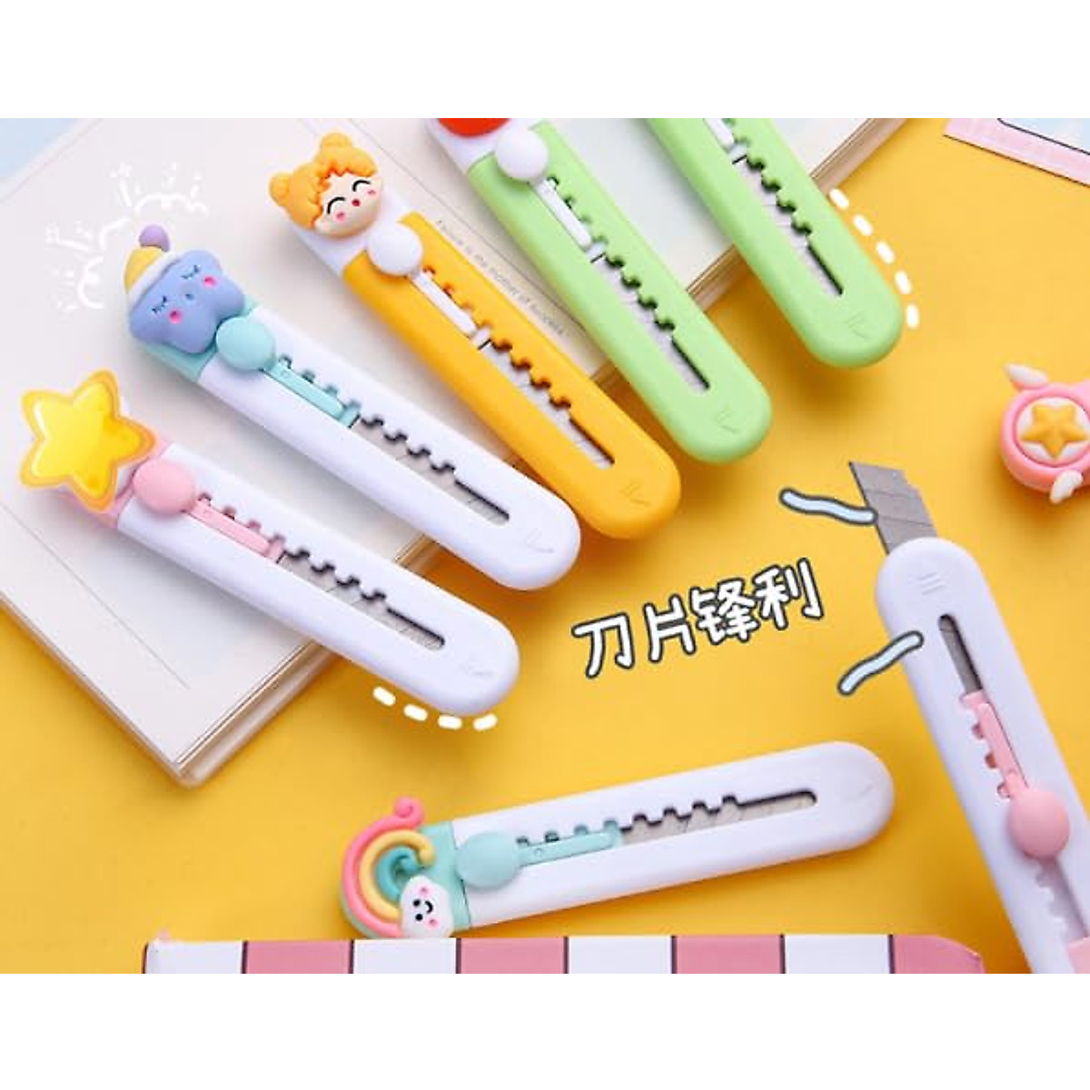 Peaches Box Cutter Retractable, Sharp Utility Knife Retractable, Cute Box Cutters for Office, Home, Arts Crafts, Cartons, Cardboard, Utility Knives, Knives (3H075)