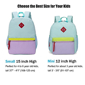 HawLander Preschool Backpack for Toddler Girls, Kids School Bag, Ages 3 to 7 years old, Mini, Purple