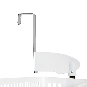 Household Essentials Household Essentials Over the Door Basket Storage Rack, White and Black