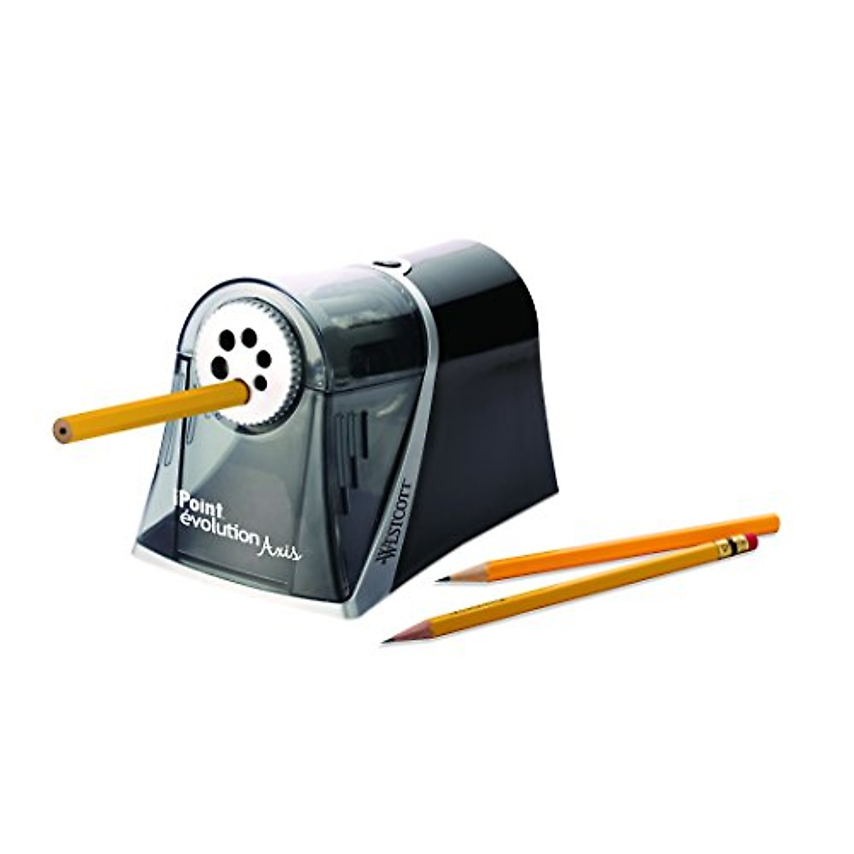 Westcott Electric iPoint Evolution Axis Heavy Duty Classroom Pencil Sharpener, Black and Silver
