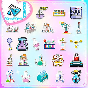 50 Pcs Funny Laboratory Science Stickers for Kids Teens Students Teachers, Science Experiment Waterproof Vinyl Stickers & Chemistry Decals for Laptop, Water Bottle, Notebook, Science Classroom Decor