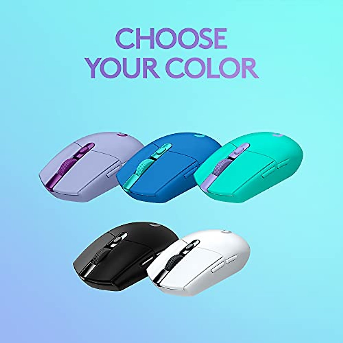 Logitech G305 LIGHTSPEED Wireless Gaming Mouse, Hero 12K Sensor, 12,000 DPI, Lightweight, 6 Programmable Buttons, 250h Battery Life, On-Board Memory, PC/Mac - Mint