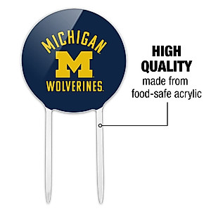 Acrylic University of Michigan Wolverines Logo Cake Topper Party Decoration for Wedding Anniversary Birthday Graduation