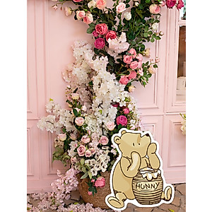 6 PCS Classic Winnie Cutouts with Stand Cute Pooh Baby Shower Cutouts for Winnie Birthday Decorations Centerpiece Yard Signs