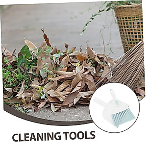 IMIKEYA Set Mini Broom Dustpan Brooms Hand Broom Keyboard Broom Brush Small Broom and Dustpan Mini Cleaning Broom Mini Dust Pan and Brush Camping Cleaning Supplies Wisk Broom Plastic Green