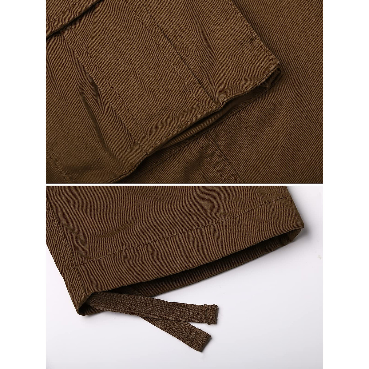 OCHENTA Men's Casual Military Cargo Pants Relax Fit, 8 Pockets Work Combat Outdoor Hiking Slacks Brown Coffee 30