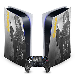 Daryl Double Exposure Daryl Dixon Graphics Vinyl Faceplate Sticker Gaming Skin Case Cover Compatible with Sony Playstation 5 PS5 Digital Edition Console and DualSense Controller