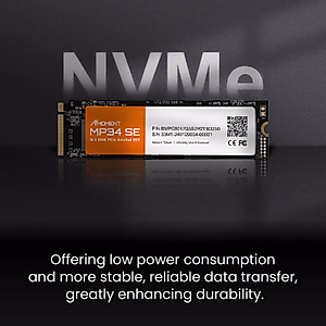 MMOMENT MT34 512GB SSD PCIe Gen3 NVMe M.2 2280 Internal Solid State Drive, Gen3.0X4, Read Speed up to 2000MB/s, for Laptop and PC Desktop