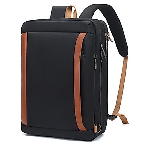 CoolBELL [3 in 1 Convertible 17.3 Inches Laptop Bag Water-resistant Messenger Bag Shoulder Bag Backpack Multi-functional Briefcase for Men Women Work Travel Business Large Capacity (Black)