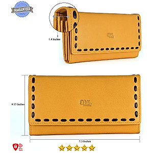 Mou Meraki Women RFID Blocking Real Leather Bifold Wallets For Women-Shield Against Identity Theft (Multicoloured)