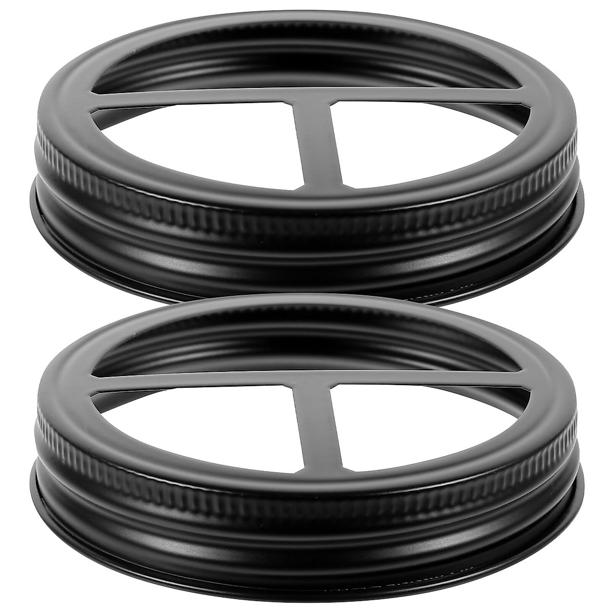 Alipis Mason Jar Bathroom Lids 2pcs Mason Jar Toothbrush Holder Lid Stainless Steel Toothbrush Cup Lids Rings Mason Jar Lid Bottle Cover Rings Apothecary Storage Jars Lids