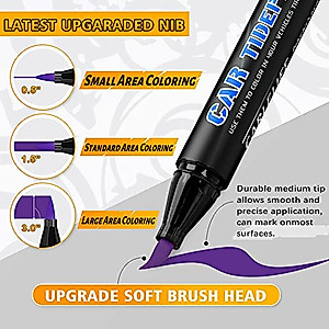 Cartideplay Paint Pen for Car Tires, Premium Tire Marker Pens White Waterproof Paint Markers For Car Tire Lettering | Permanent and Waterproof | Carwash Safe (Purple,2PCS)