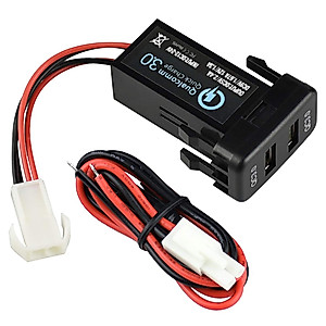 Cllena Quick Charge 3.0 Dual USB Port Charger Socket for Toyota