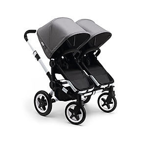 Bugaboo 2015 Donkey Twin Stroller Complete Set in Aluminum and Black