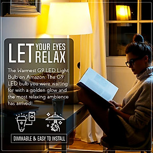 NextClimb 2200K G9 LED Bulb - The Warmest G9 LED Bulb Dimmable on Amazon - G9 Bulb Base - Low Consumption (3W) - 120V AC - Dimmable LED Light Bulbs (3-Pack, Warm)