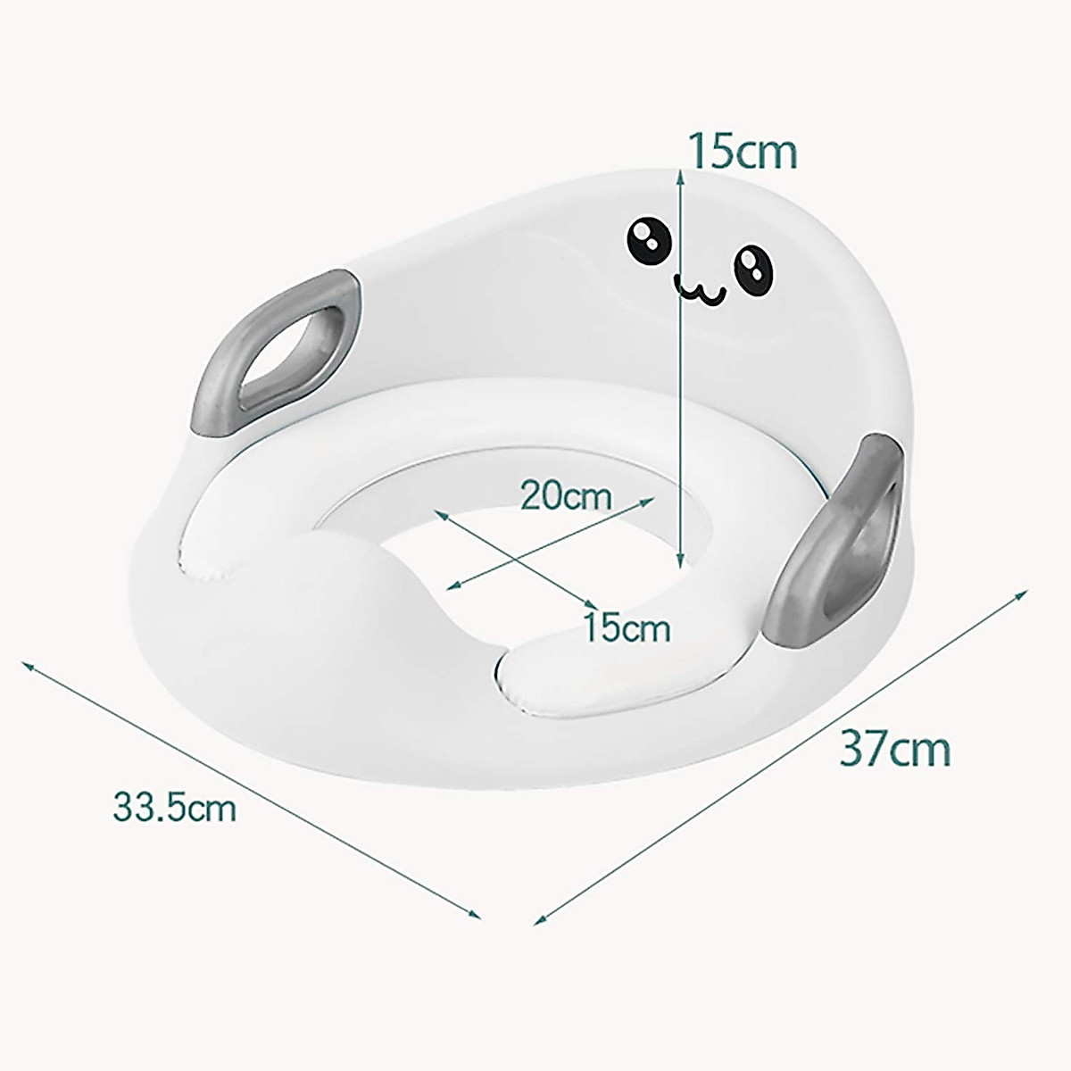 AGAKY Child Toilet Seat, Baby Toilet Reducers, Child Toilet Seat with Armrest and Backrest, Boys Girls Toilet Reducer Suitable for Round and Oval Toilets White