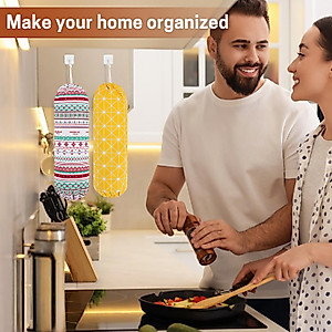 SWISSELITE 2Pcs Plastic Bag Holder, Wall Mount Plastic Bag Organizer, Large Grocery Bag Storage Dispenser, 22x9 in