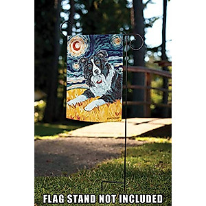Toland Home Garden 112648 Van Growl-Border Collie Dog Flag 12x18 Inch Double Sided Dog Garden Flag for Outdoor House Border Collie Flag Yard Decoration