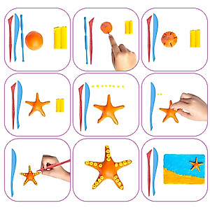 Air Dry Clay Magic Clay 24 Colors, VANJETO Modeling Clay for Kids with Tools, Soft & Ultra Light, Toys Gifts for Age 3+ Years Old Boys Girls Kids