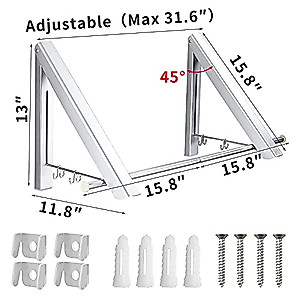 Dr.DJ Retractable Clothes Rack-Laundry Room Drying Rack Wall Mounted Clothes Hanger Foldable, Wall Mount, Folding Clohes Wall Hanger Home Storage Organizer, Aluminium, 2 Racks with Rod (Silver)