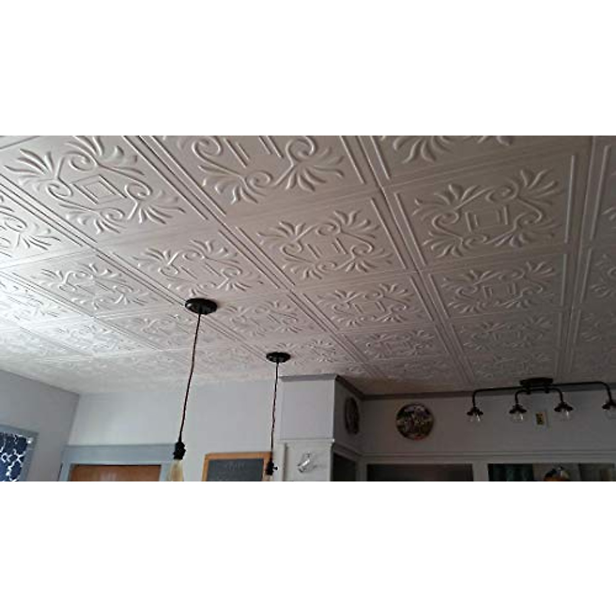A la Maison Ceilings R159 Cockatoos Foam Glue-up Ceiling Tile (256 sq. ft./Case), Pack of 96, Plain White