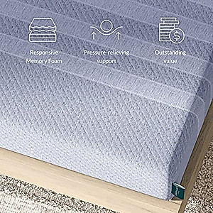 Leesa Studio 10" Mattress, Queen Size, Cooling Memory Foam / CertiPUR-US Certified / 100-Night Trial, Heather-blue