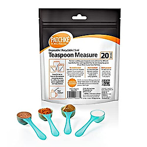 Disposable Teaspoon Measuring Spoons - Coffee Scoop Measure, Fits in Spice Jars [20 Pack - 5 ml]