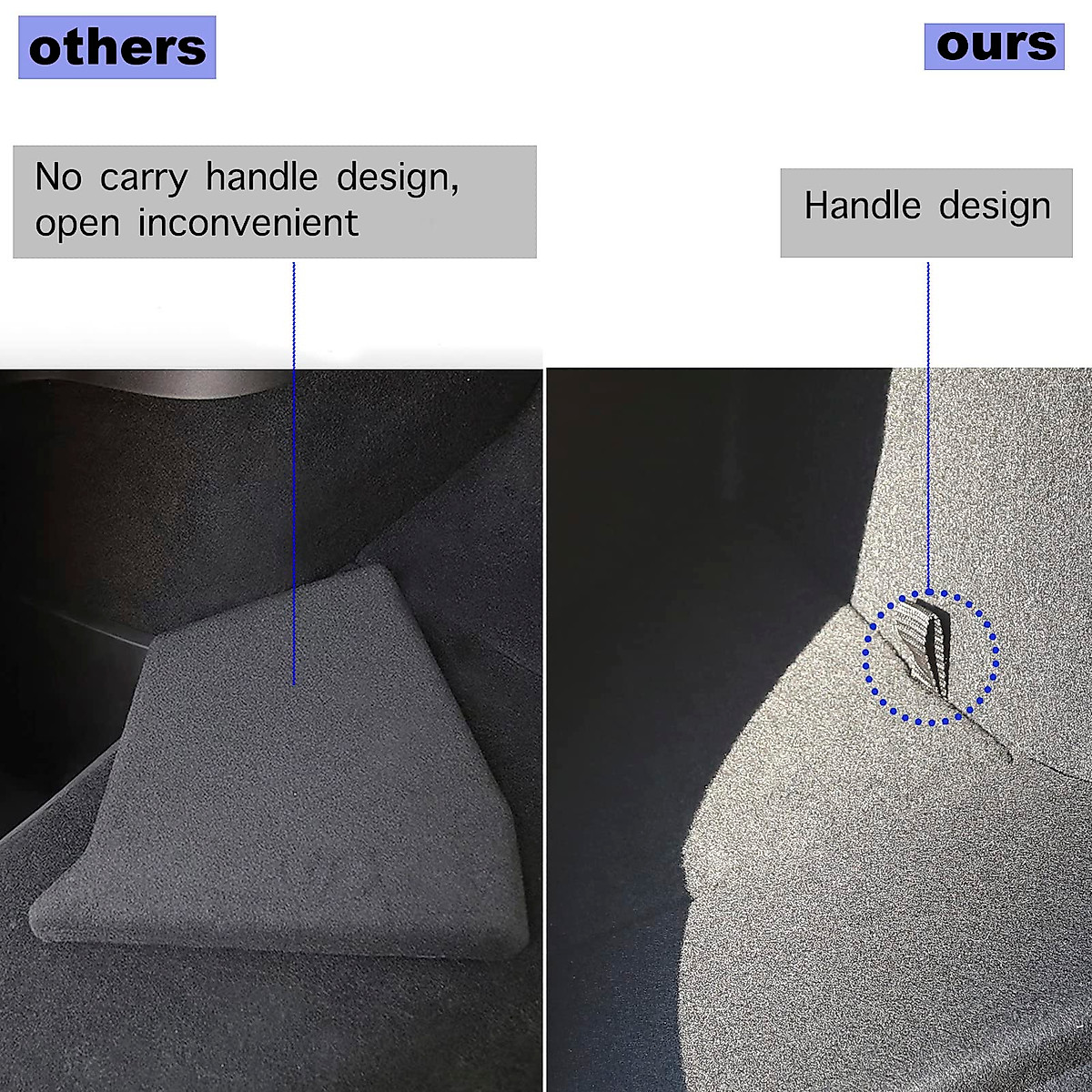 CYBERBEANS Left Side Storage Bins for Tesla Model 3 Accessories Rear Trunk Organizer Storage Boxes 2021 2022 2023