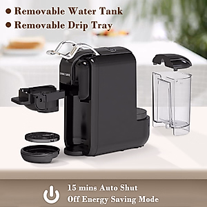 DIVINOCAFFÉ Espresso Maker for Nespresso Capsule, Lavazza Blue Capsule & Coffee Powder, 19 Bar Pump Pressure Makes Authentic Espresso Coffee, Mini Espresso Coffee Machines with Removable Water Tank.