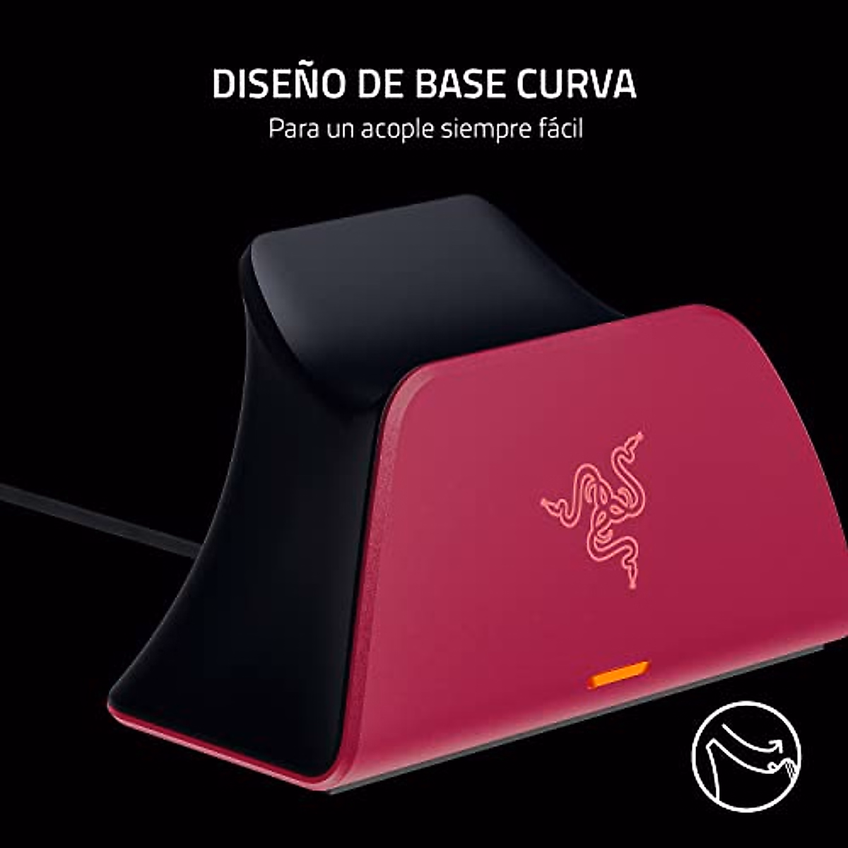 Razer Quick Charging Stand for PlayStation 5: - Curved Cradle Design - Matches PS5 DualSense Wireless Controller - One-Handed Navigation - USB Powered - Black (Controller Sold Separately)