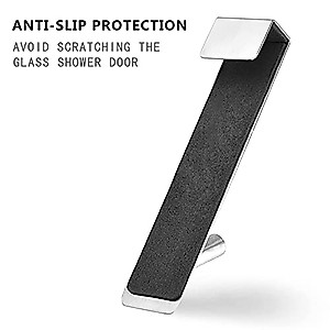 Holygloomy 2PCS 5-Inch Extended Shower Door Hooks , Over Door Hooks for Bathroom Frameless Glass Shower Door, Waterproof Stainless Steel Hooks for Hanging Coat,Towel Hooks