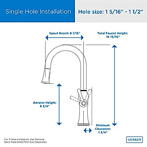 Draper 1H Kitchen Pull Down Kitchen Faucet w/SnapBack and Dockforce 1.75 gpm Stainless Steel