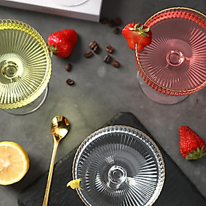 VIFVOR Coupe Glasses Set of 6, Cocktail Glasses 10 oz Classic Old Styling Martini Glass Set with Gift Box Packaging Elegant Hand Blown Martini Glasses for Cocktail, Champagne, Bar and Gift