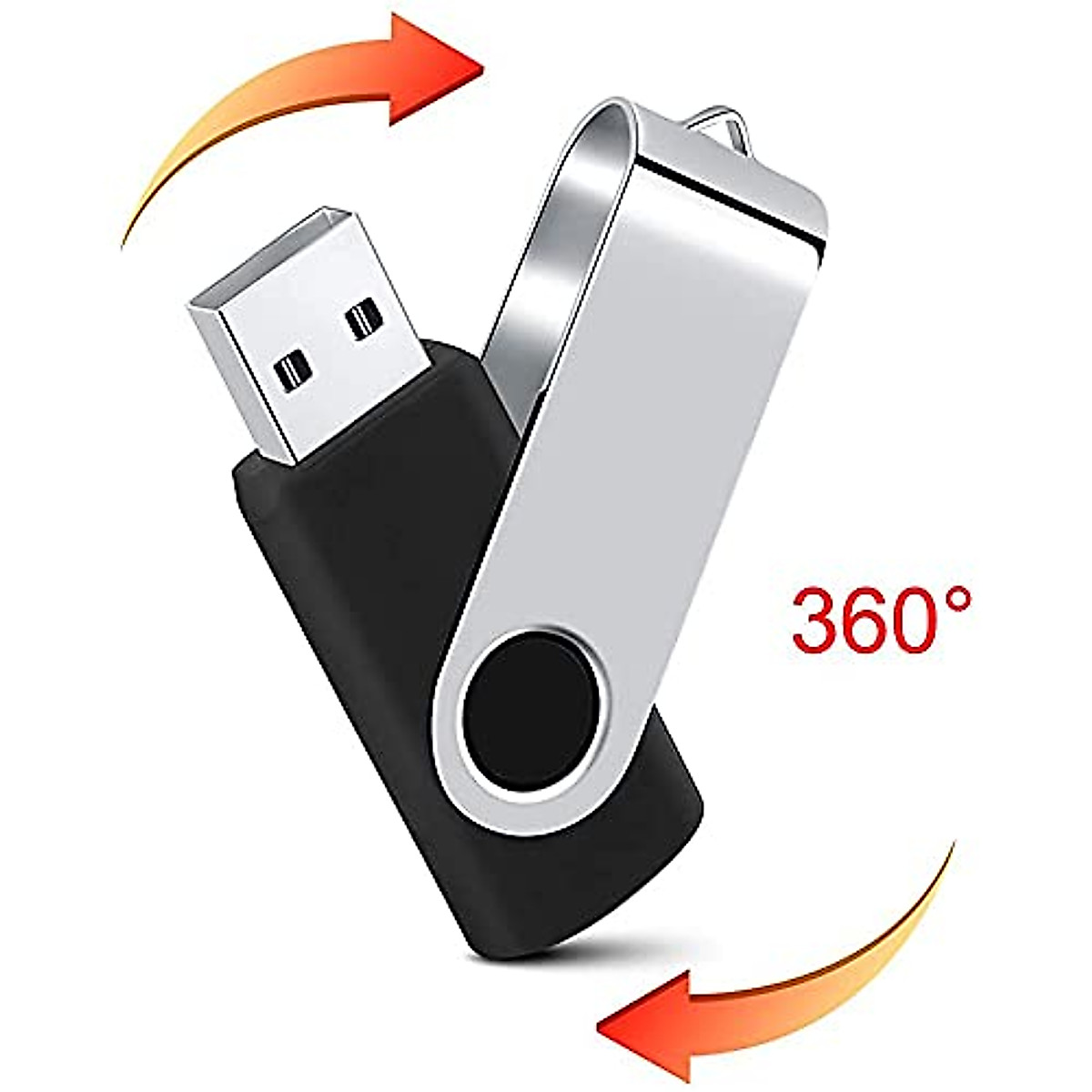 32GB USB Flash Drives 5 Pack, TYSHCY 32 GB USB 2.0Thumb Drives Swivel Memory Stick Jump Drive Zip Drive with LED Light for Data Storage Backup, Black