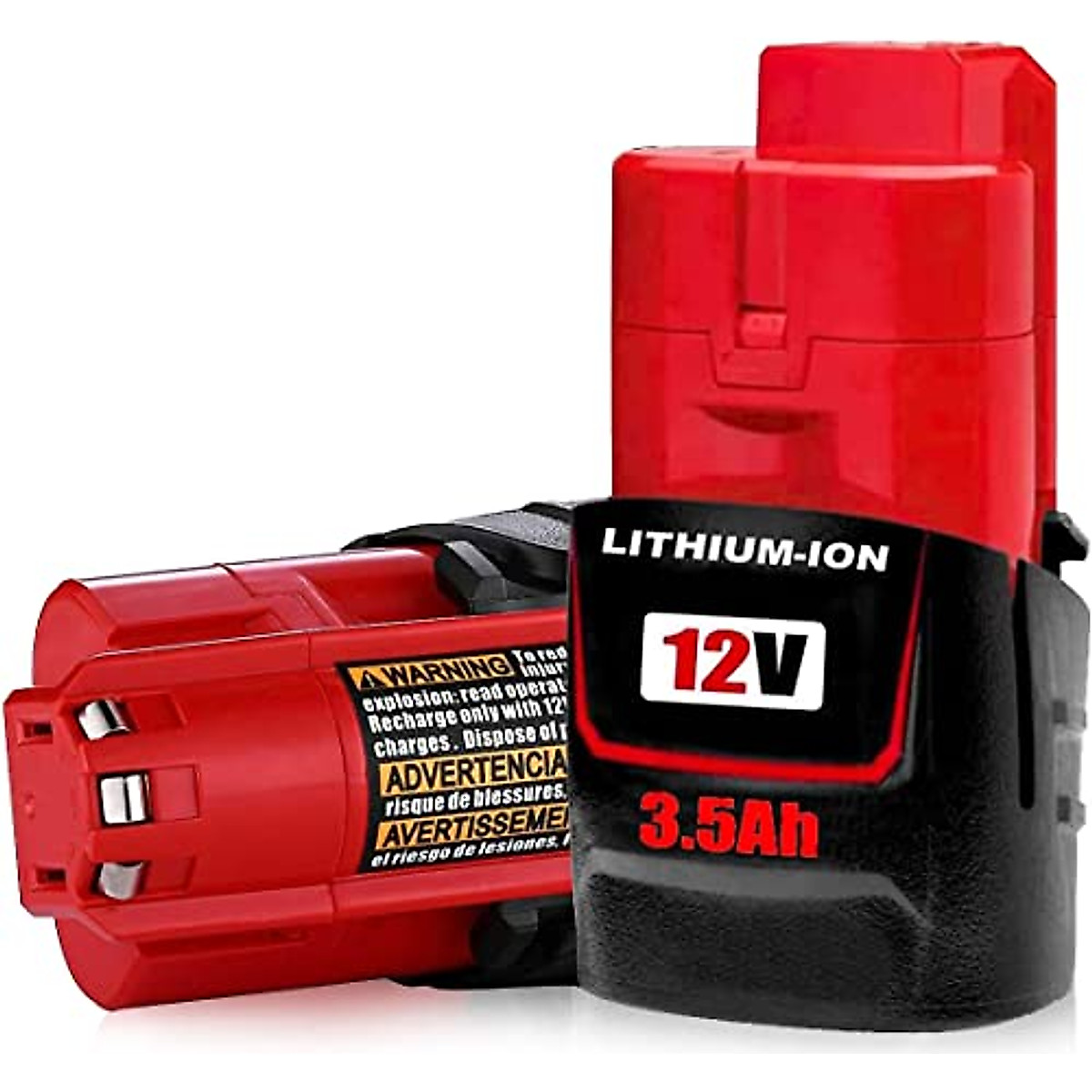 Dasnite 2Pack 3500mAh 12V Lithium Replacement for Milwaukee 12V Battery XC Lithium 48-11-2401 48-11-2402 48-11-2420 48-11-2430 48-11-2440 48-11-2460 48-11-2411 48-11-2412 Cordless Tools Battery